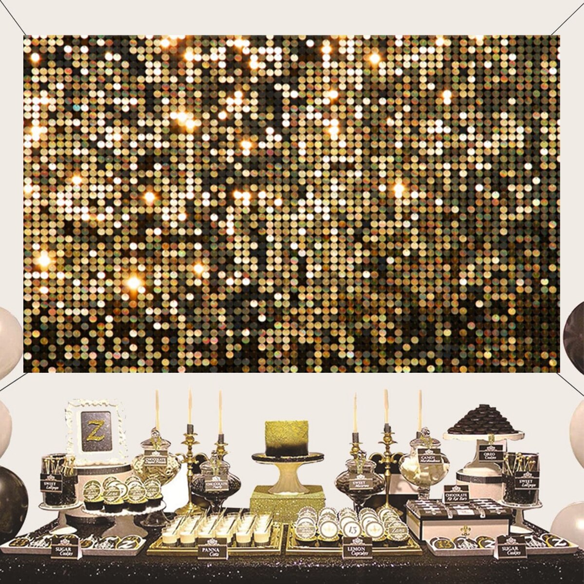 1.6M Bright Gold Glitter Birthday Party Background... – Vicedeal