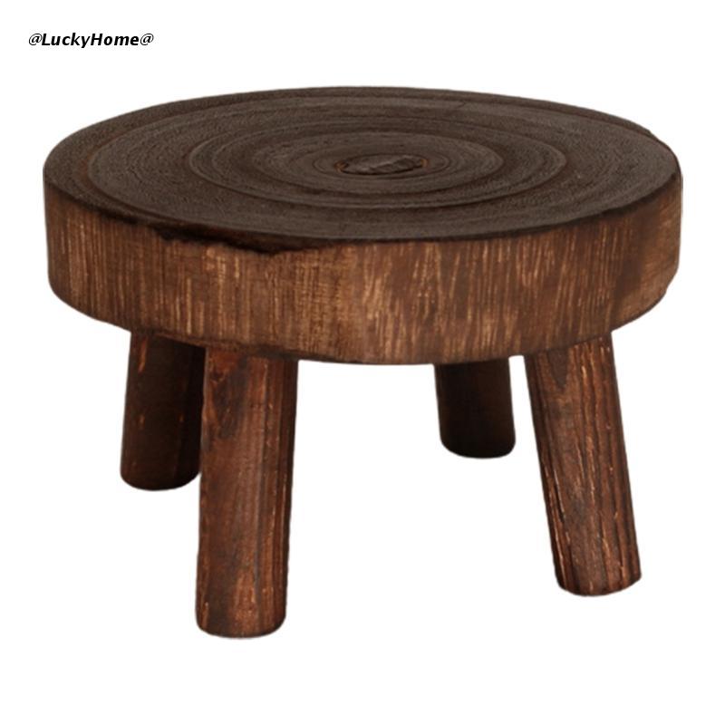 Massief Houten Ronde Bench Bloempot Houder Plant E... – Vicedeal