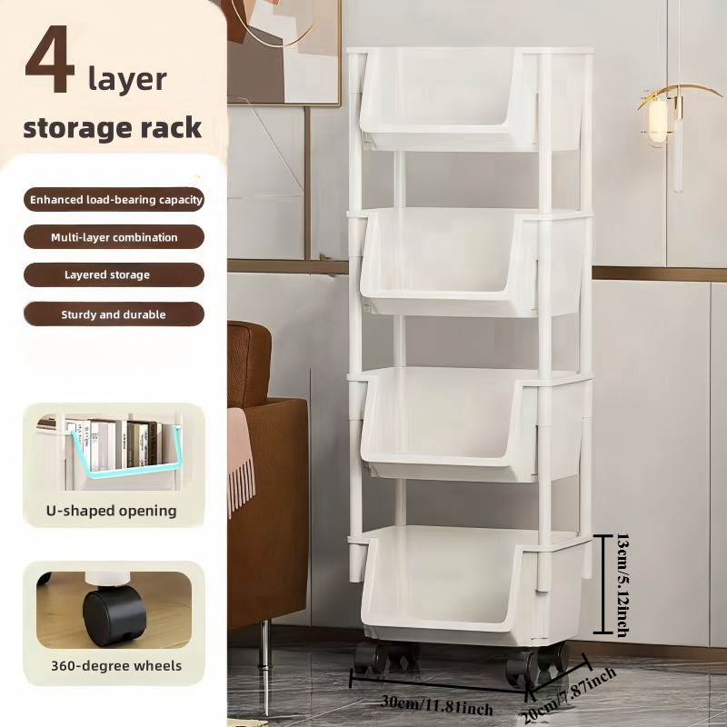 5-tier Storage Rack Storage Cart Bookshelf - Mobil... – Grandado