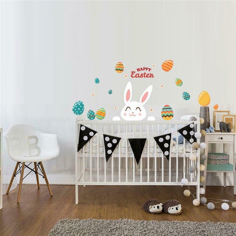 Wall Window Stickers Rabbit Bunny Egg Sticker Happ... – Grandado
