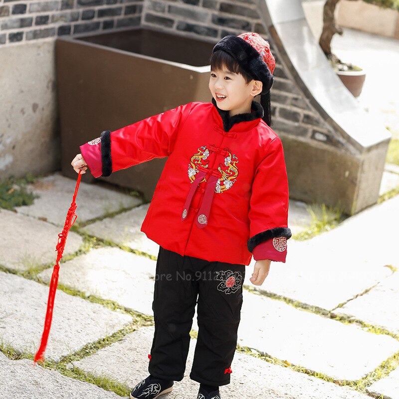 Kids Boy Year Tang Suit Chinese Style Dragon Embro... – Grandado