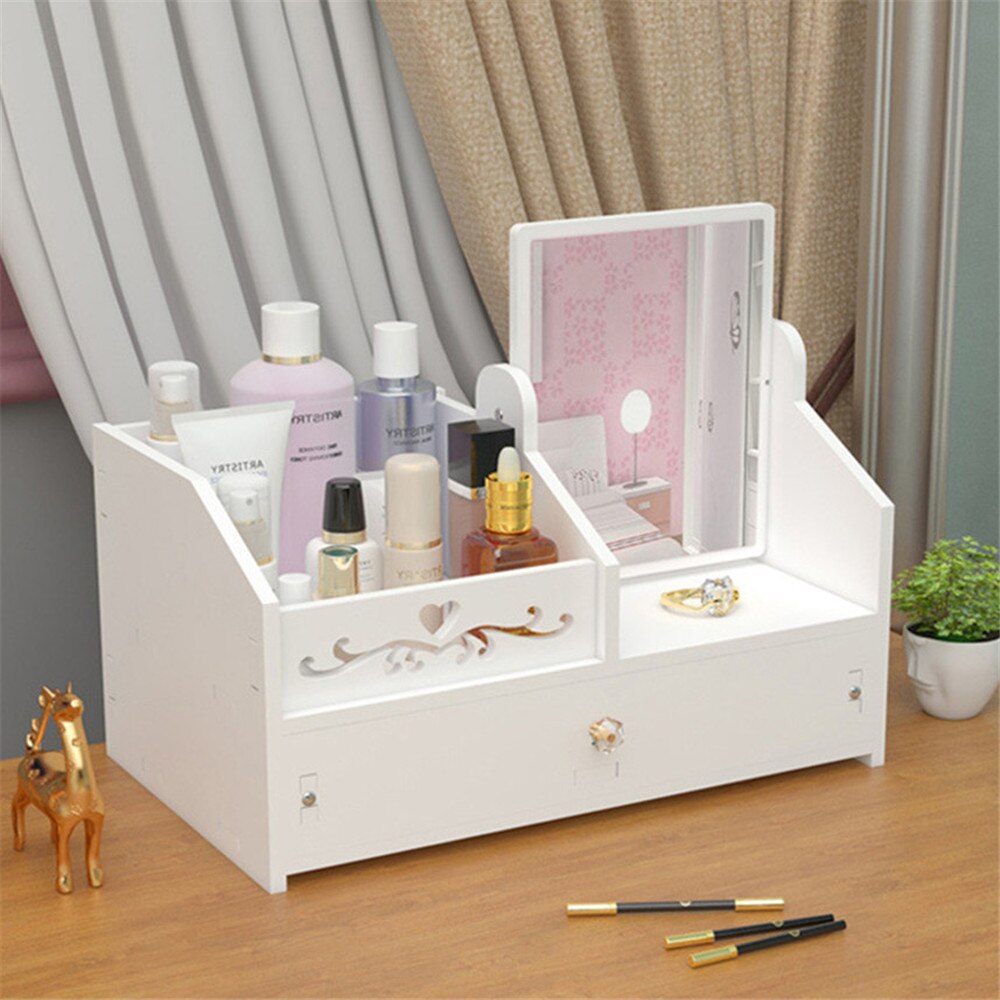 Table Mirror Storage Makeup table Mirror with Draw... – Grandado