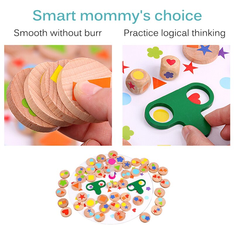 Wooden Toys Brain Shape Matching Toys Logic Traini... – Grandado