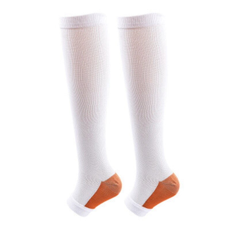 S-XL Knee High Stockings Elastic Open Toe Calf Com... – Grandado