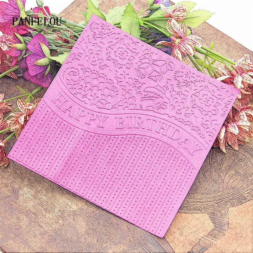 PANFELOU Happy birthday Embossing folders Plastic ... – Grandado