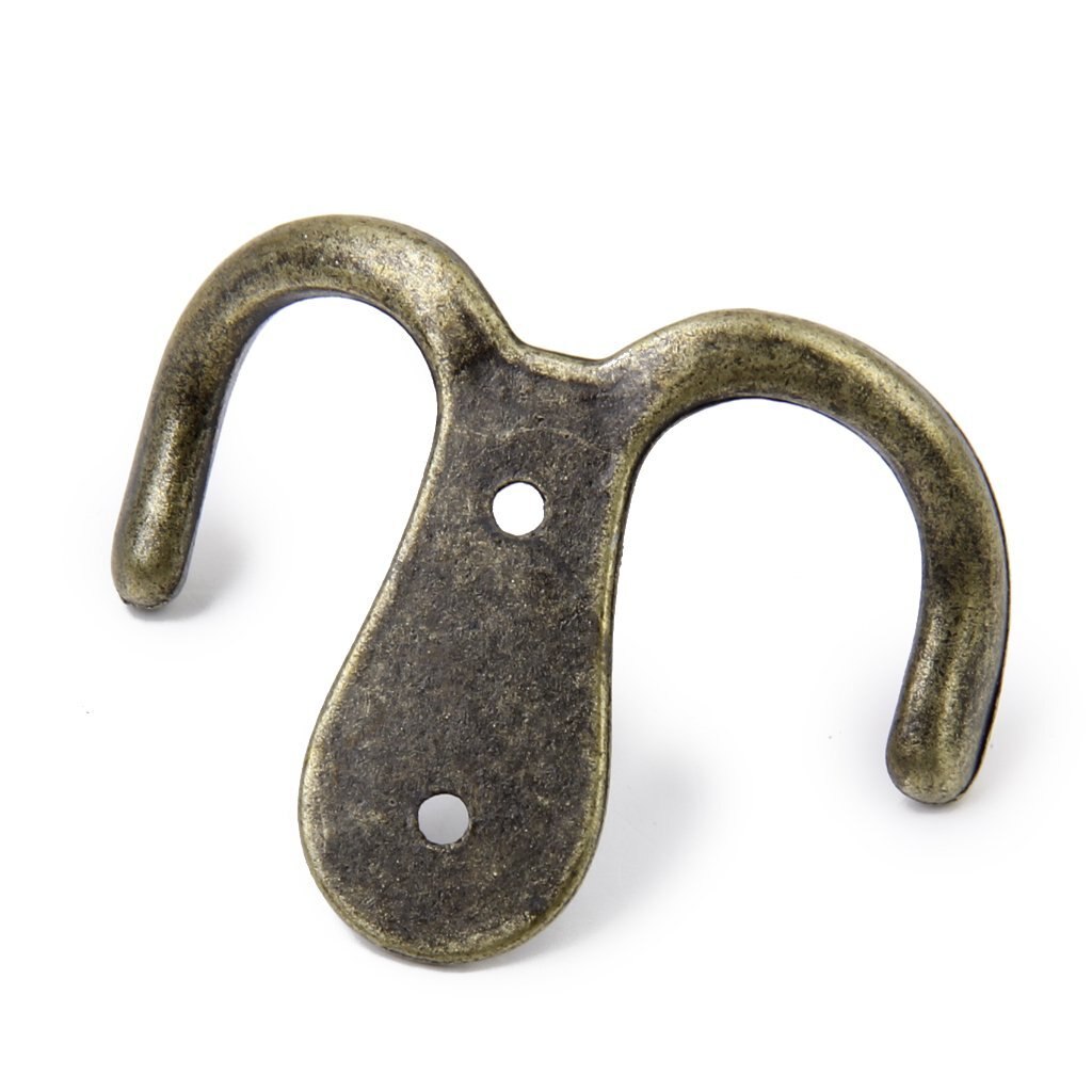 2 X Schroef Haak Retro Metalen Dubbele Haak Metale... – Grandado