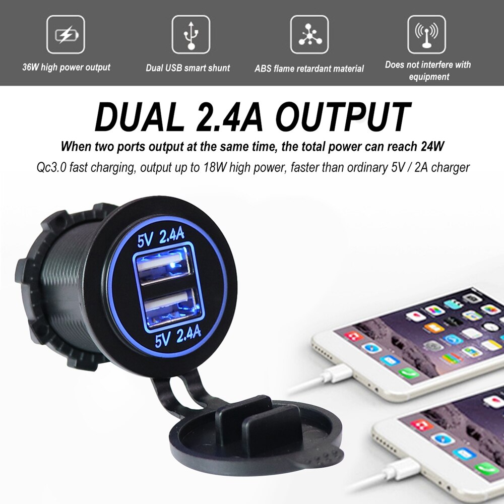 Universal Dual USB Socket Car Charger 4.8A Dual LE... – Vicedeal