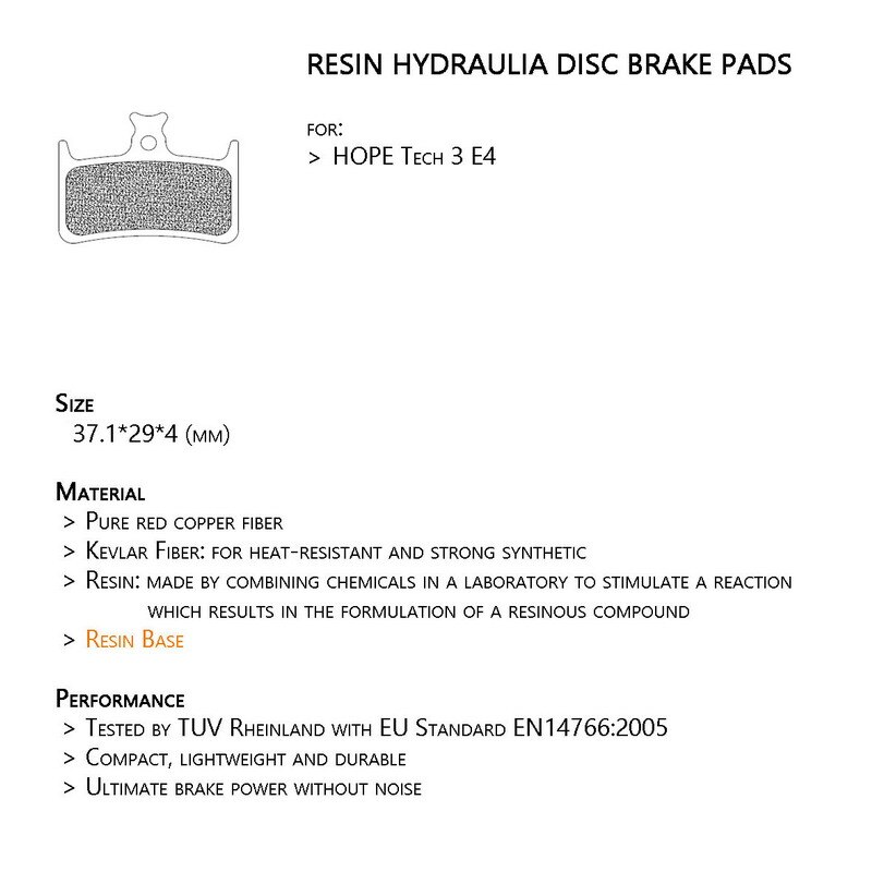 1 Pair Bicycle Disc Brake Pads for HOPE Tech 3 E4 ... – Grandado