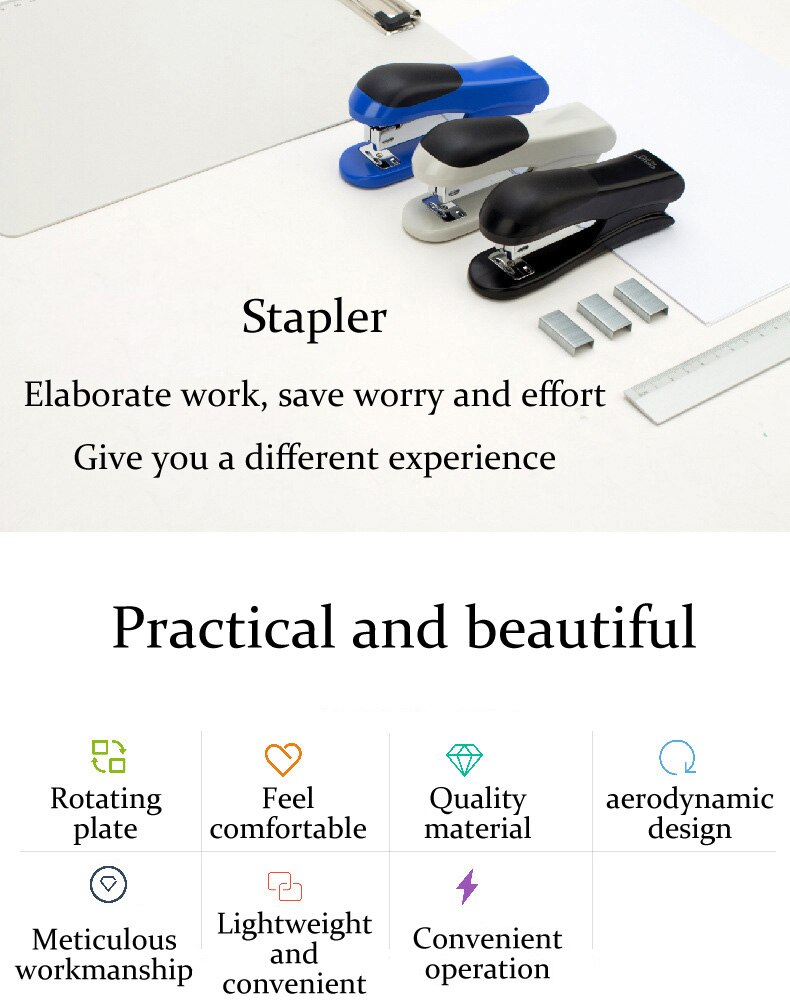 Medium-sized stapler No. 12 staples binding machin... – Grandado