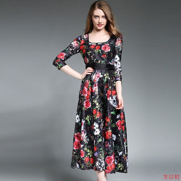 Bohemian Floral Maxi Lace Render Dress Robe De Soi... – Grandado