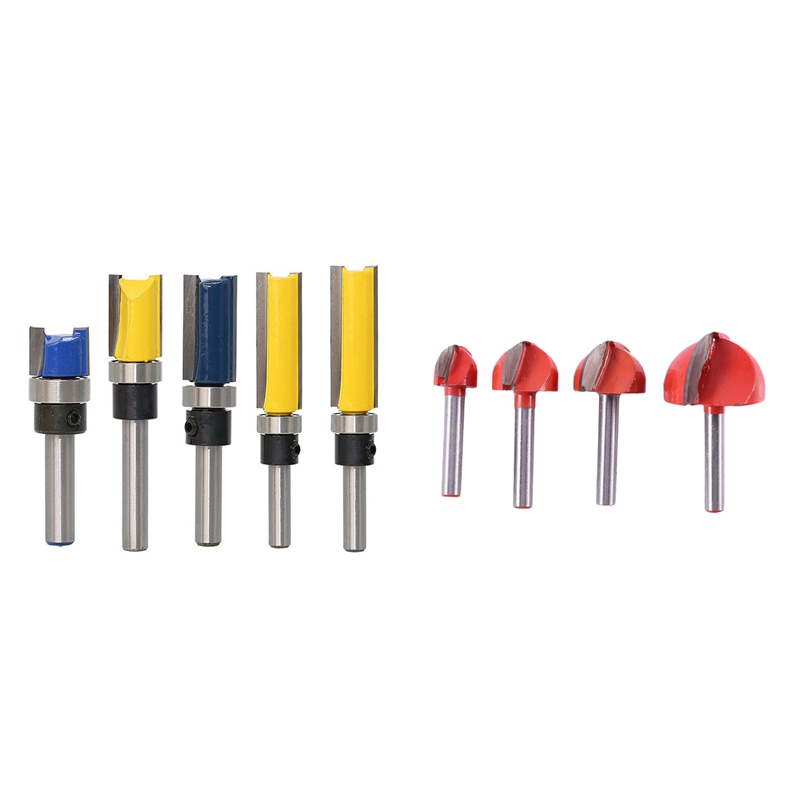 JFBL 5X Straight Flush Trim Router Bit Set With 1/... – Vicedeal