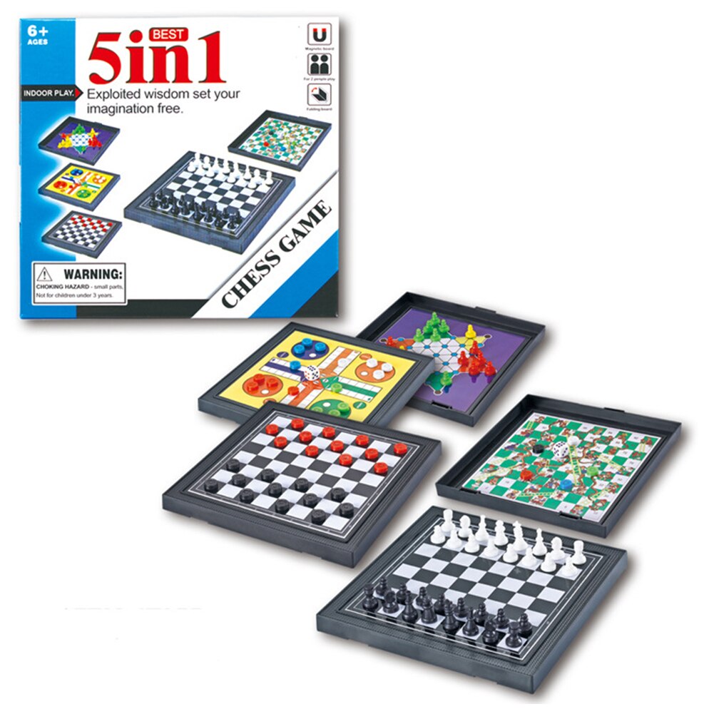 5 In I Travel Mini Entertainment Board Game Set Tr... – Vicedeal