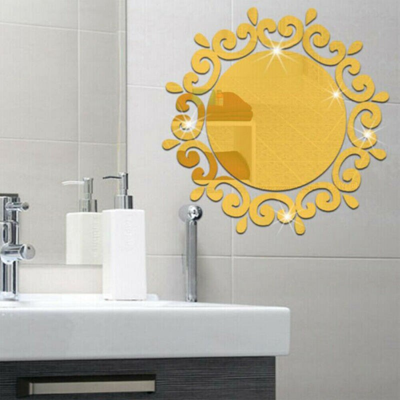 3D Mirror Stickers Wall Sticker Room AcrylicArt Mi... – Grandado