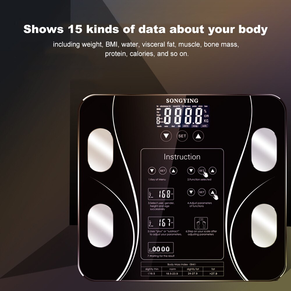 Weight Scale Body Fat Scale Floor Scientific Smart... – Grandado