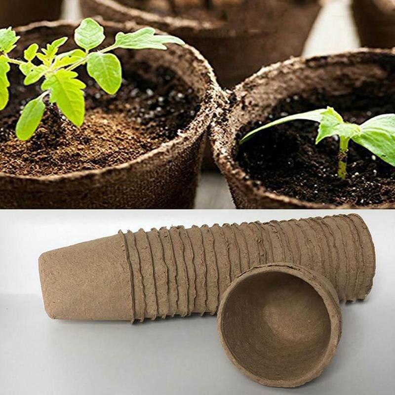 20Pcs Round Biodegradable Paper Pulp Peat Pots 8x8... – Grandado