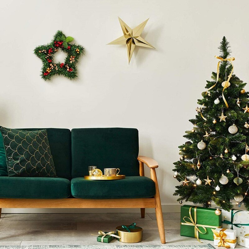 30cm Metal Star Wire Flower Wreath Iron Ring Loop ... – Grandado