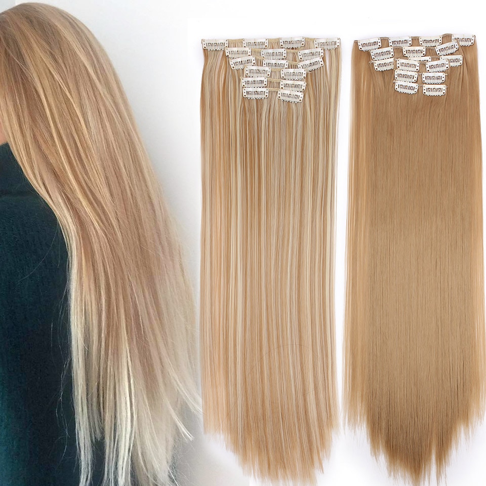 I's a wig 15 colors 16 clips Long Straight Synthet... – Grandado