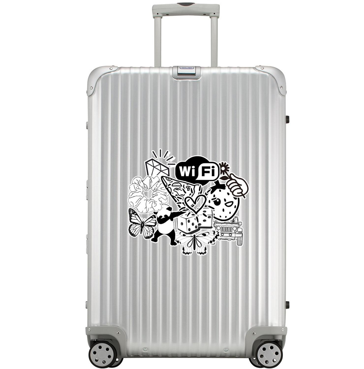 50pcs Black and White Cartoon Stickers Kids Luggag... – Grandado