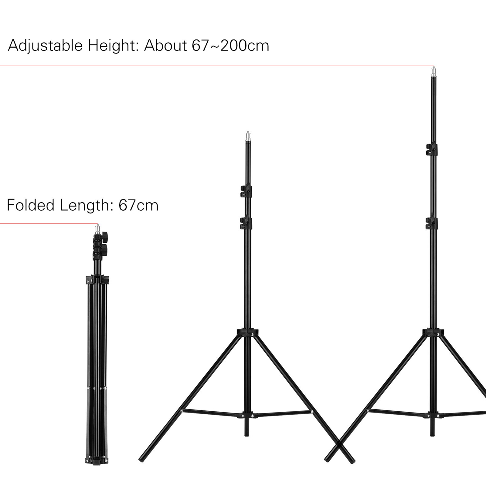 Adjustable Metal Tripod Max. Height 2M Light Stand... – Vicedeal
