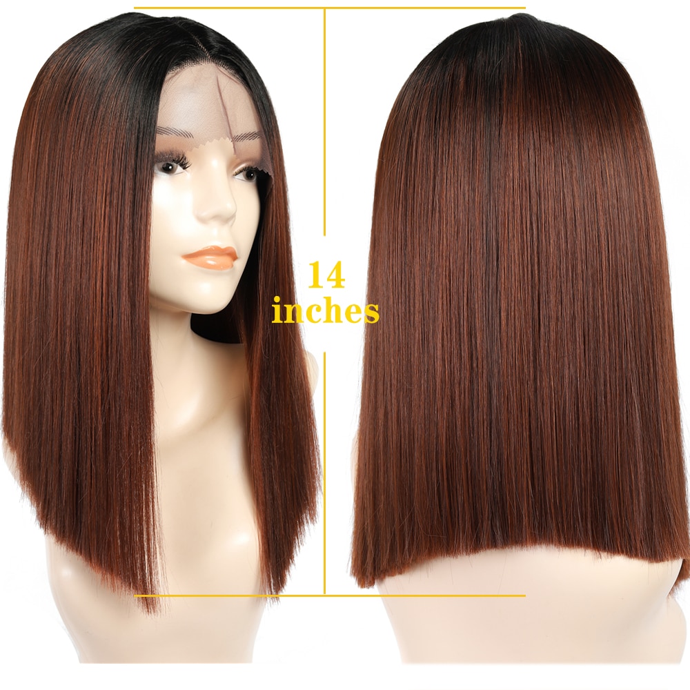 Ombre Orange Colored Synthetic Lace Front Wigs For... – Grandado
