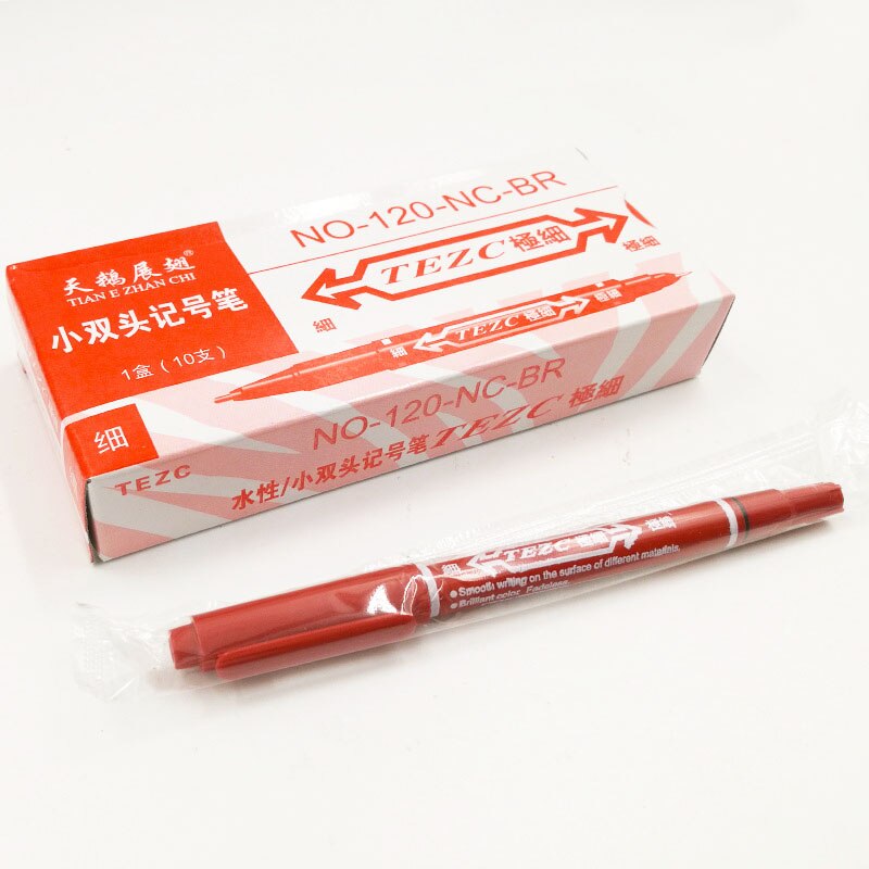 10Pcs/lot Double Head Marker pens Blue Black Red I... – Grandado