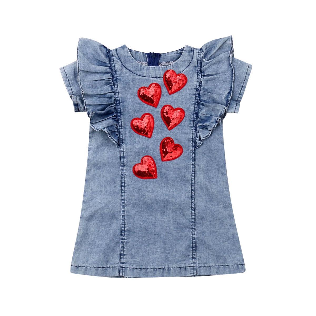 Pudcoco Kids Baby Girls 3D Heart Denim Pageant Sum... – Grandado