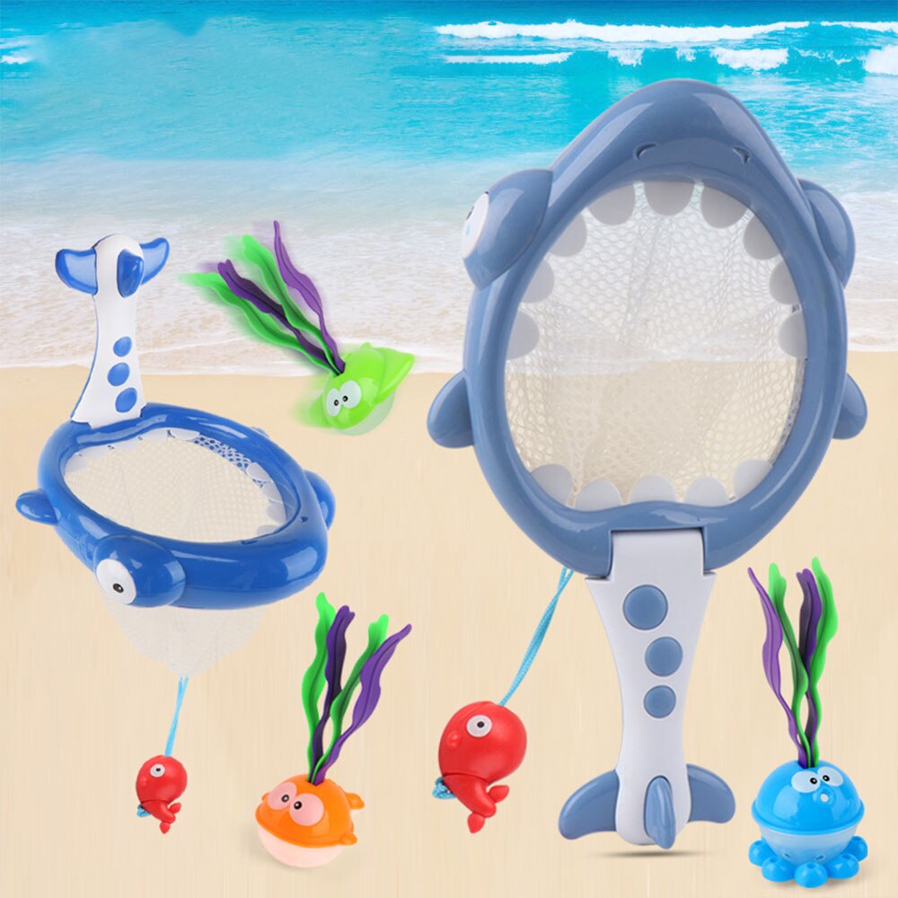Bath Toys Shark Fishing Net with Floating Seaweed ... – Vicedeal