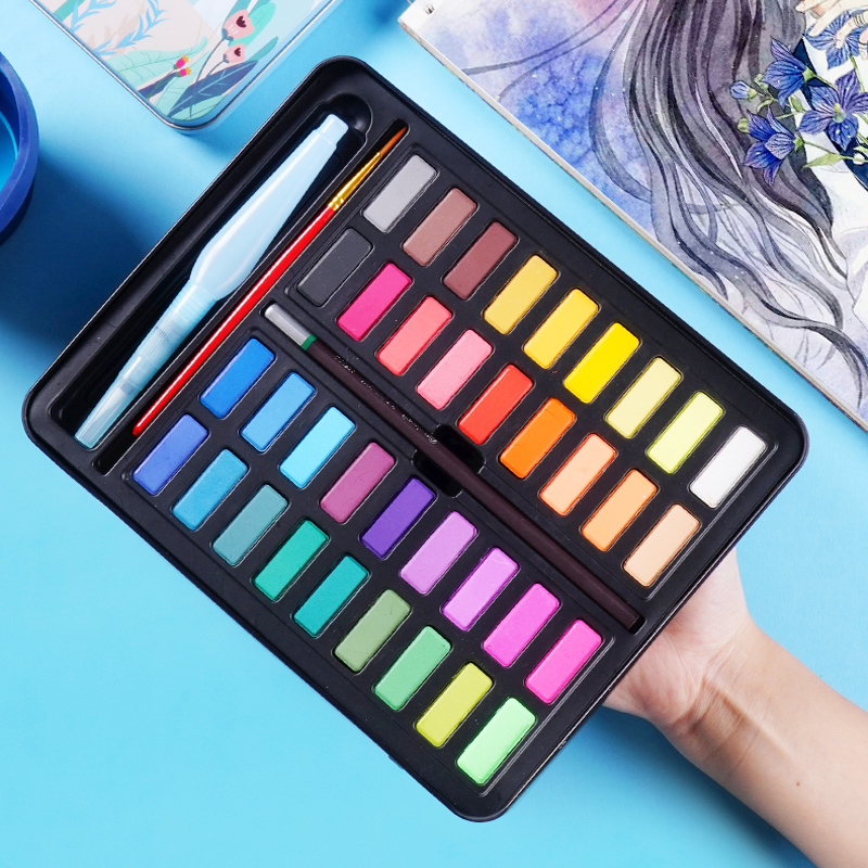 Solid Watercolor Paint Set 36 Colors Art Set With ... – Grandado