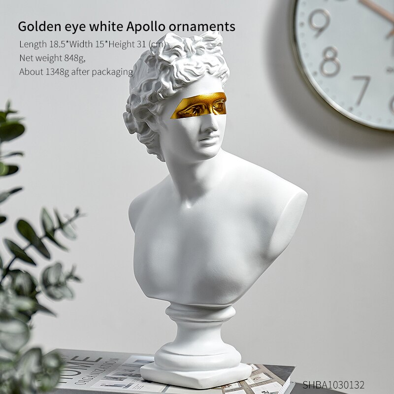 Europe Style Black White Apollo Model Statue Home ... – Grandado