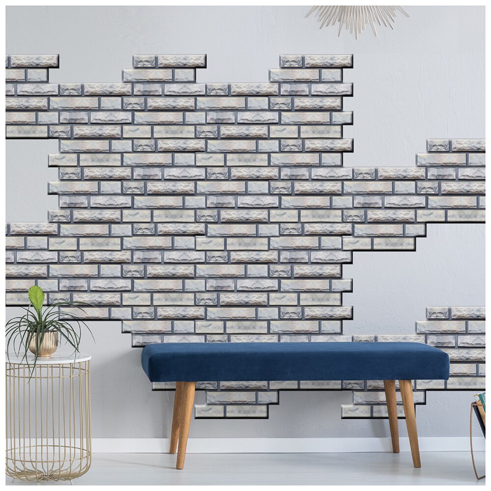 Lychee Life 3D Grain Brick Wall Stickers Square Mo... – Vicedeal