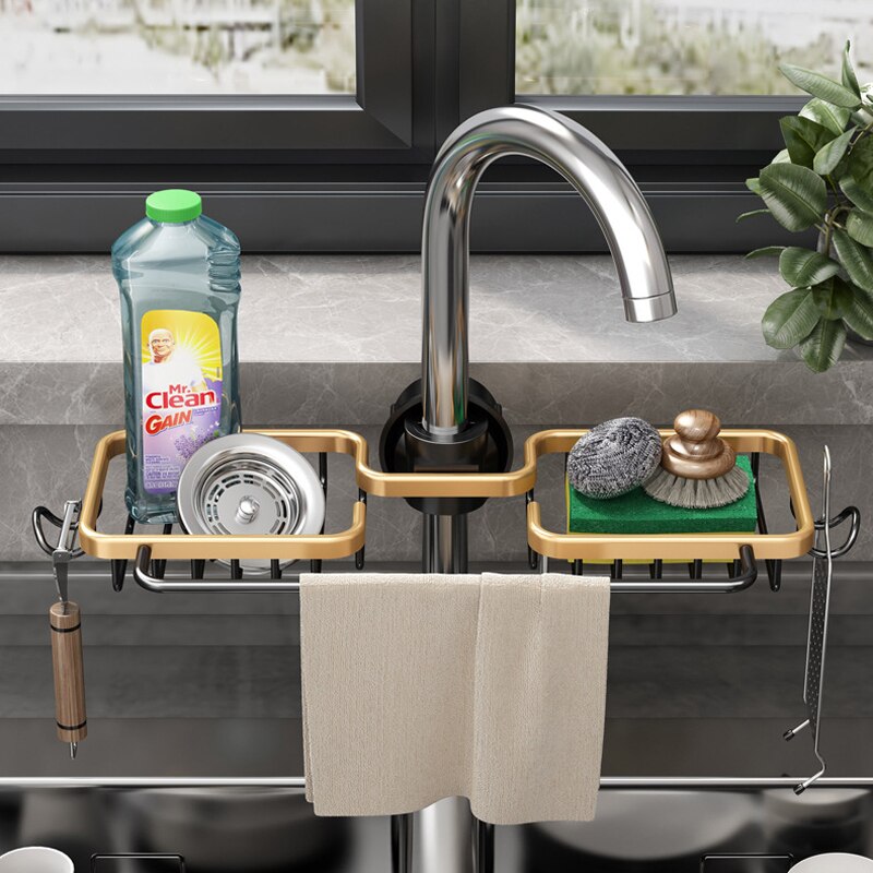 Faucet Rack Adjustable Multi-Functional Space Alum... – Grandado