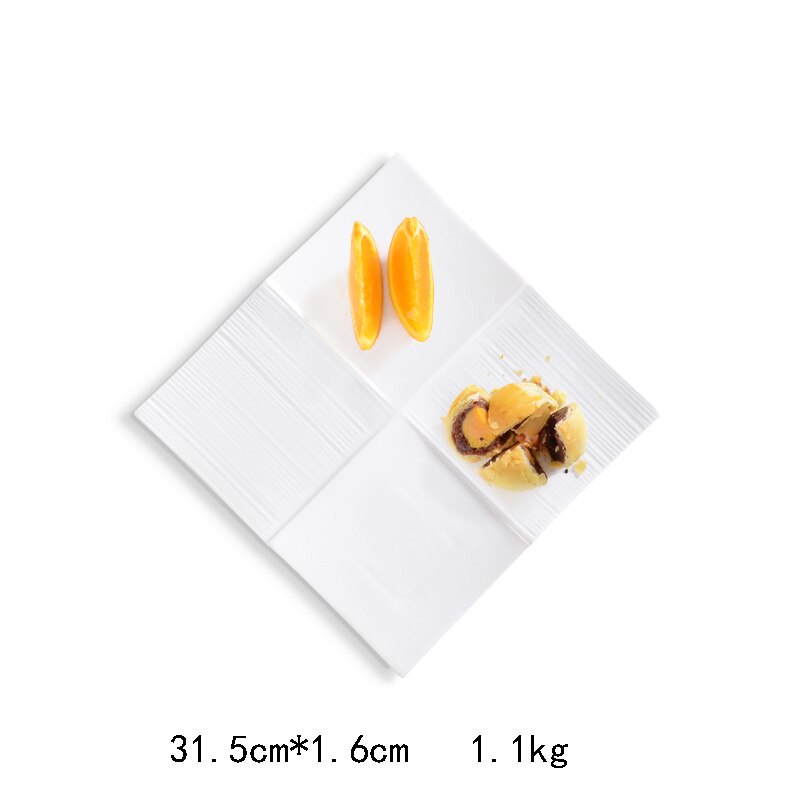 British minimalist ceramic square plate four grid ... – Grandado