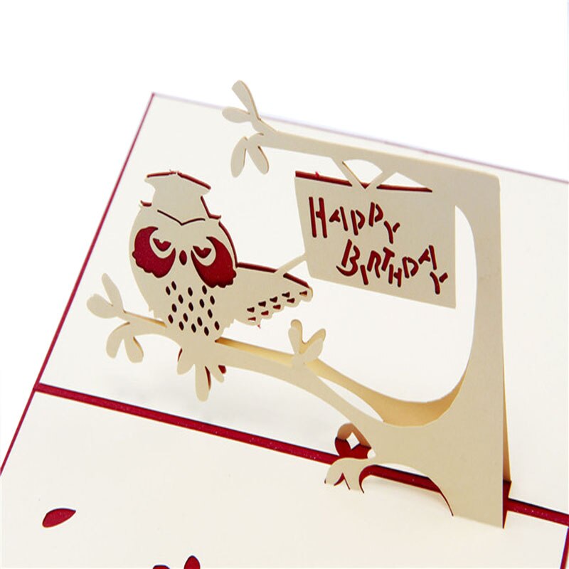3D Up Card Owl Symbol Wisdom Happy Birthday Thank ... – Vicedeal