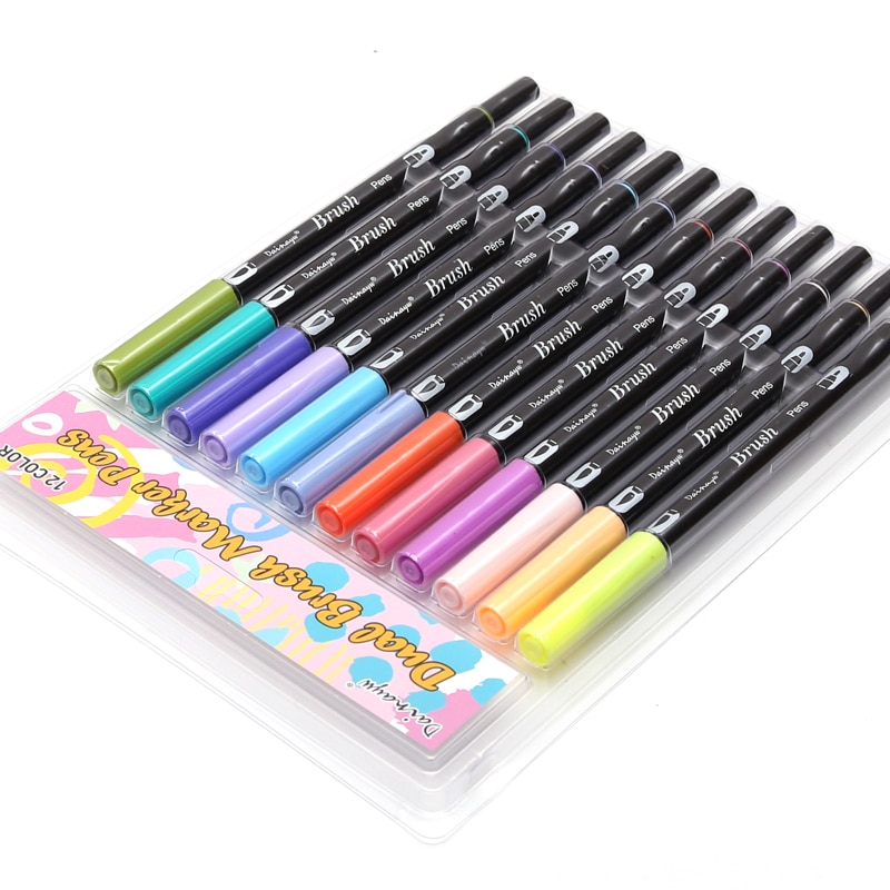 Dainayw Dual Brush Pen Art Markers, Primary, 12-Pa... – Vicedeal
