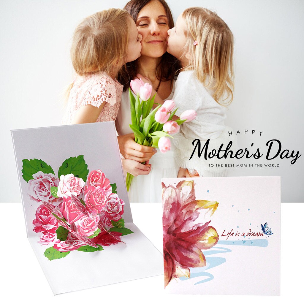 Thank You Cards 3d Flowers Card Mother's Day Card ... – Vicedeal