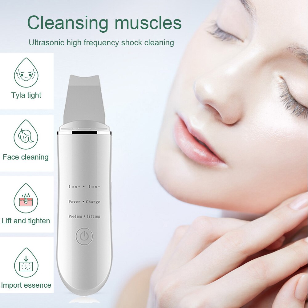 Rechargeable Ultrasonic Face Skin Scrubber Deep Fa... – Grandado