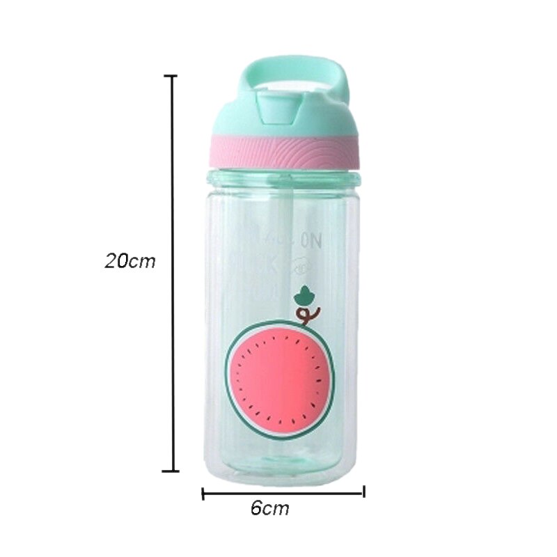 500Ml Portable Glass Water Bottle with Straw Leak-... – Grandado