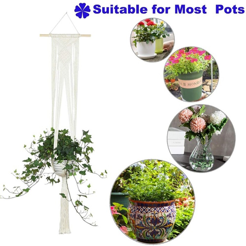Hanging Rope Basket Handcrafted Garden Rope Cotton... – Grandado