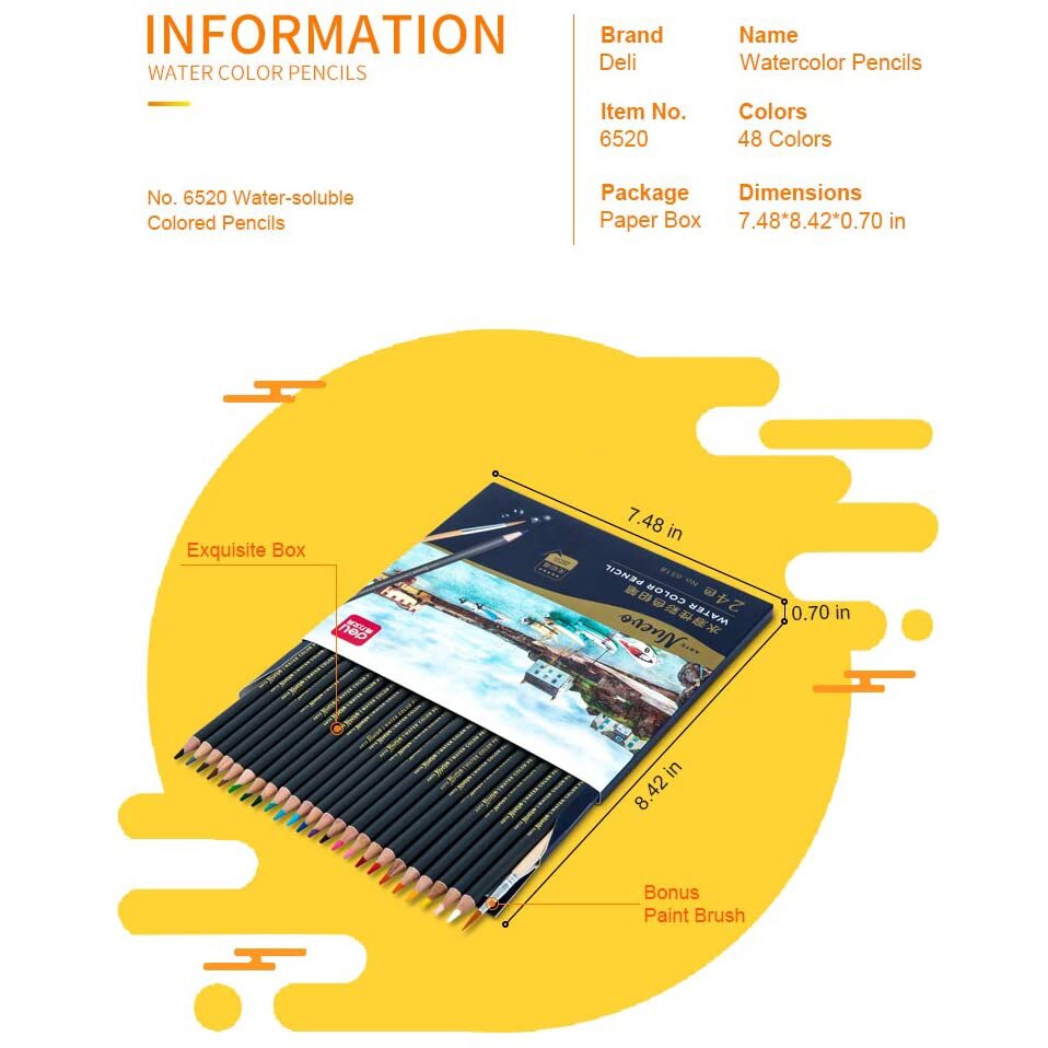 Watercolor Pencil Set of 24/36 Colored Pencils Wit... – Grandado