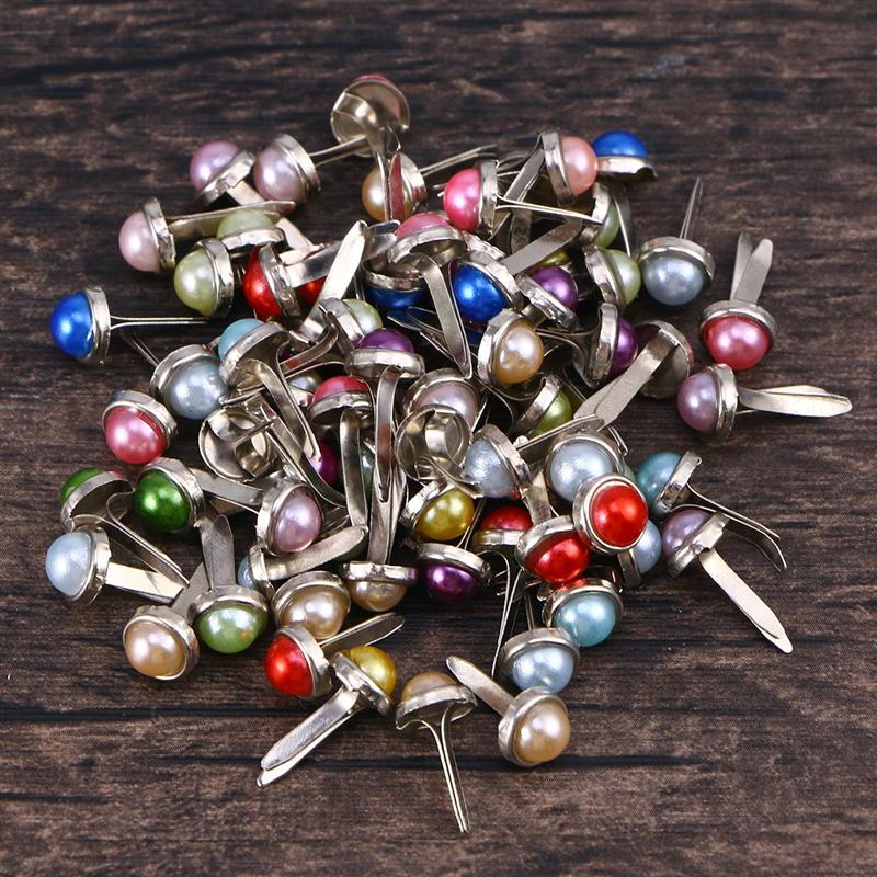50pcs Mini Brads Metal Pearl Brads Paper Fasteners... – Vicedeal