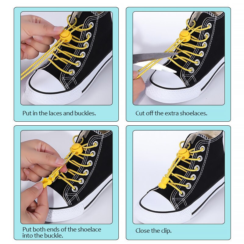 Children Elastic No Tie Shoelaces Lock Shoe Laces ... – Vicedeal