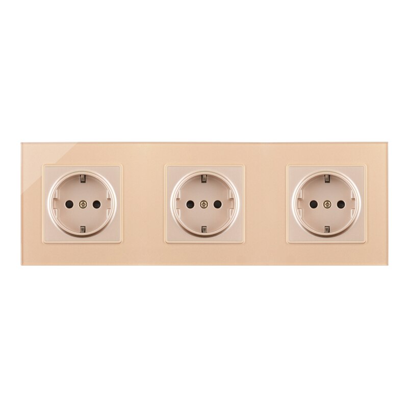 16A EU DE Plug Power Socket Wall Outlet Double Tri... – Vicedeal