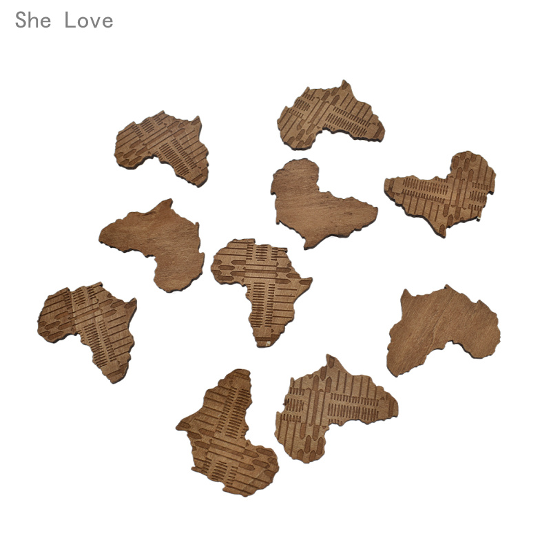 She Love 10pcs Wood Africa Map Shape DIY Scrapbook... – Grandado