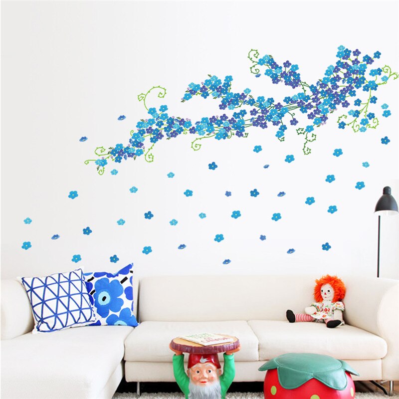 Flying Flower Floral 3d Wall Sticker Living room B... – Grandado