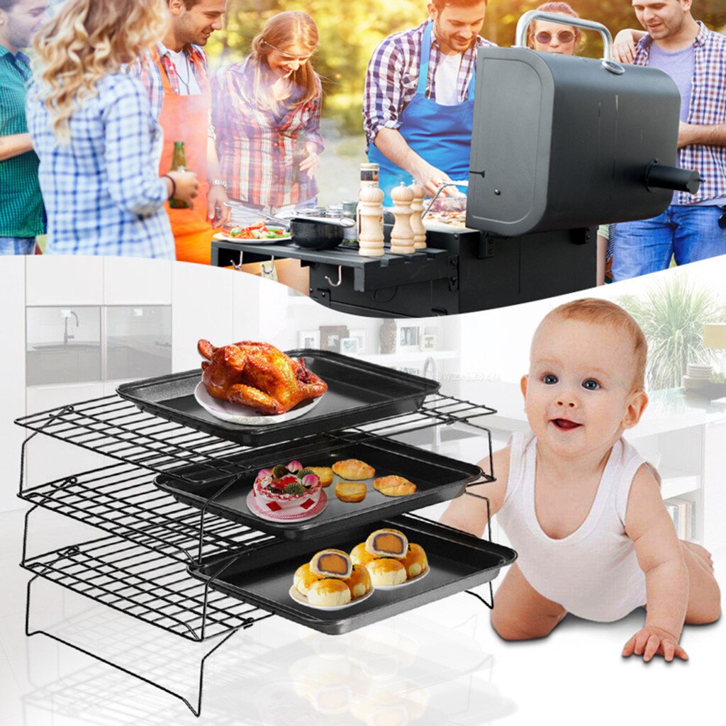 3 Tier Stackable Cooling Baking Cake Biscuit Tray ... – Vicedeal