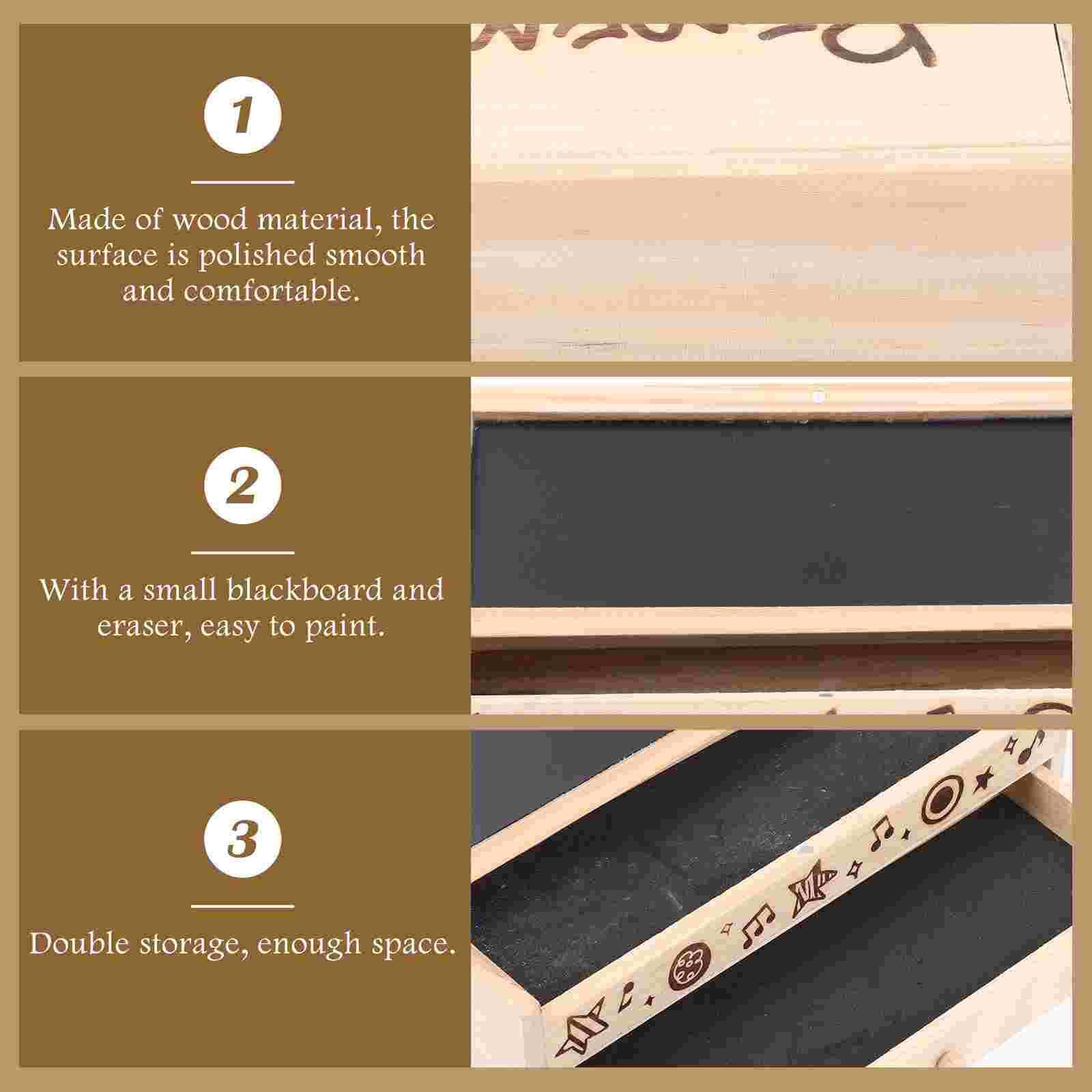 1 Set of Pupil Pencil Box Wooden Stationery Box Ho... – Grandado