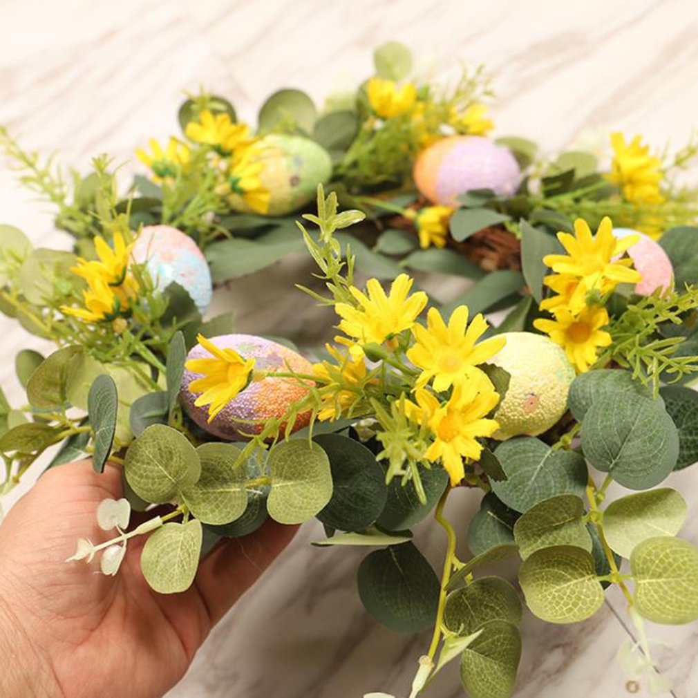 40cm Easter Egg Wreath Spring Easter Wreath With F... – Grandado
