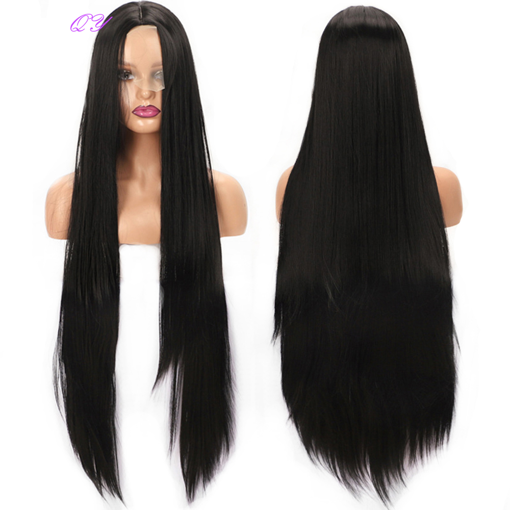 Synthetic Wig Long Natural Straight Black Women Wi... – Grandado