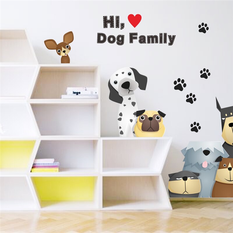 cartoon dogs paw wall decals for kids rooms car do... – Grandado