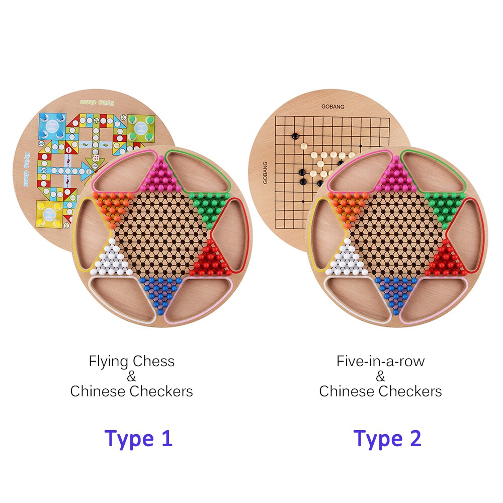 2 In 1 Chinese Checker Wooden Board Game for Famil... – Grandado